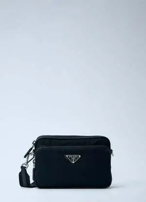 Prada Re-nylon And Saffiano Leather Crossbody Bag - Black