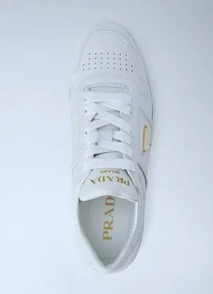 Prada Downtown Bold Leather Sneakers - White