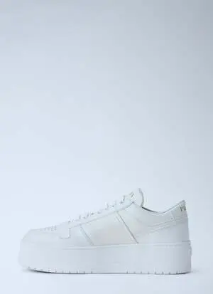 Prada Downtown Bold Leather Sneakers - White