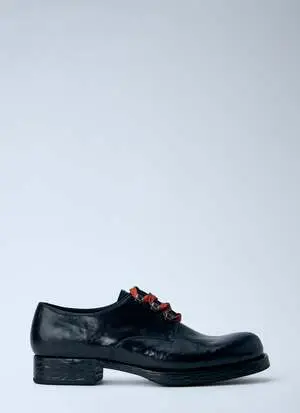 Prada Antiqued Leather Lace-ups - Black