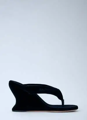 Balenciaga Gaeta Wedge Thong Sandals - Black