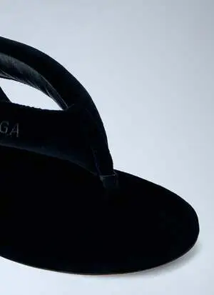 Balenciaga Gaeta Wedge Thong Sandals - Black