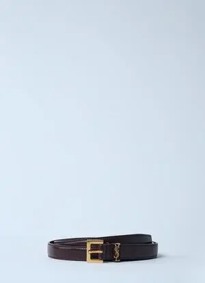 Saint Laurent Cassandre Thin Belt - Black