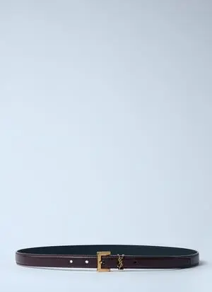 Saint Laurent Cassandre Thin Belt - Black