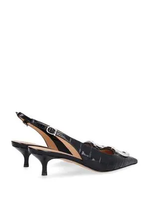 FERRAGAMO Slingback Maxi Gancini - Black