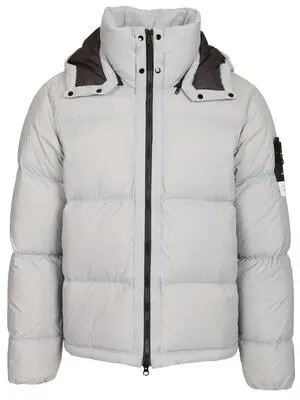Stone Island Stone Island Men Down Jacket In 6.6 Ripstop Nylon Cordura® Gray