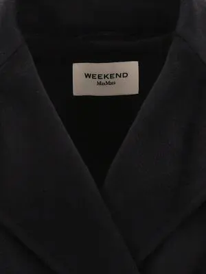 Max Mara Resina Drap Wool Long Coat Double Breast - Black