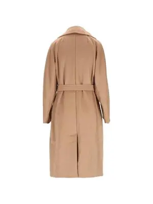 Max Mara Resina Drap Wool Long Coat Double Breast - Cream