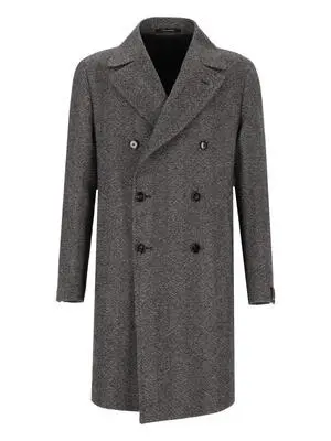 Tagliatore Double-breasted Herringbone Coat