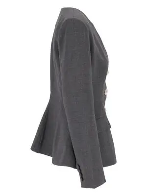 SELF-PORTRAIT Collarless Jacket - Gray