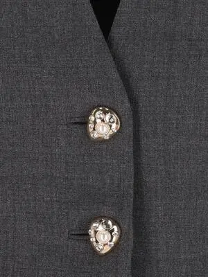 SELF-PORTRAIT Collarless Jacket - Gray