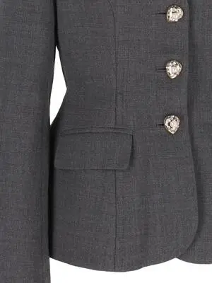 SELF-PORTRAIT Collarless Jacket - Gray