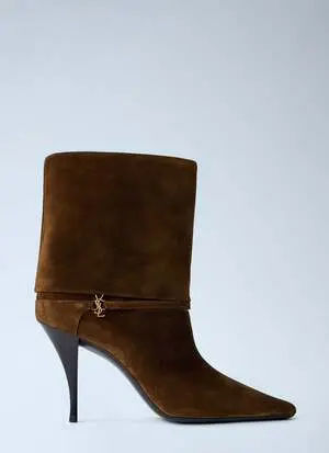 Saint Laurent Niki Suede Boots - Brown