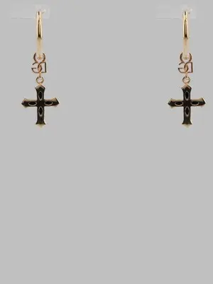 Dolce & Gabbana Orecchini Creola Con Croci E Strass