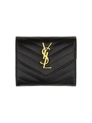 Saint Laurent Portafoglio Tri-fold "cassandre - Black