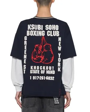 Ksubi Boxing Club Double Layer Logo Graphic Shirt