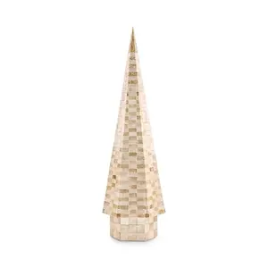 MACKENZIE-CHILDS Mocha Check Capiz Large Tree - Brown