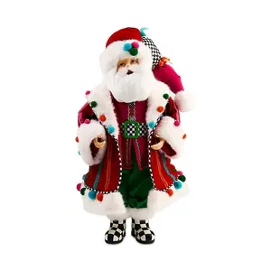 MACKENZIE-CHILDS Confetti Christmas Fabric Santa Figure - Multi