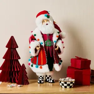 MACKENZIE-CHILDS Confetti Christmas Fabric Santa Figure