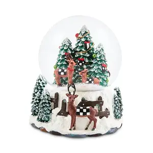 MACKENZIE-CHILDS Holiday Forest Deer Snow Globe - Multi