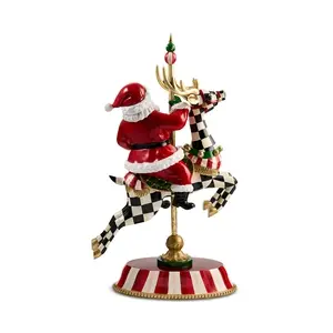 MACKENZIE-CHILDS Carousel Santa Figurine
