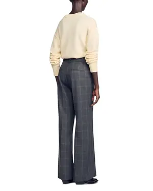 Sandro Colton Belted Straight Leg Pants