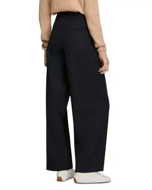 Sandro Winslow Button Detail Wide Leg Pants