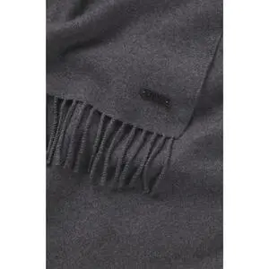 Hugo Boss Solidcolor Fabric Scarf With Fine Tassels
