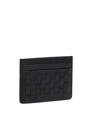 Sandro Braided Leather Card Holder