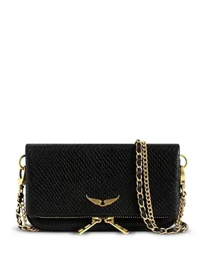 Zadig&Voltaire Rock Mini Soft Wild Embossed Leather Clutch
