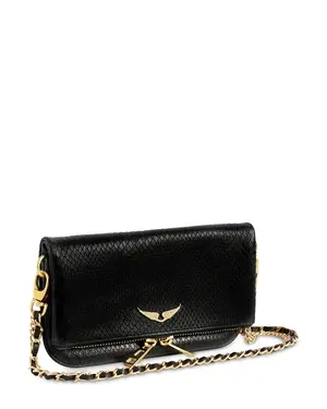 Zadig&Voltaire Rock Mini Soft Wild Embossed Leather Clutch
