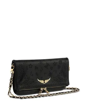 Zadig&Voltaire Rock Perfo Leather Clutch - Black