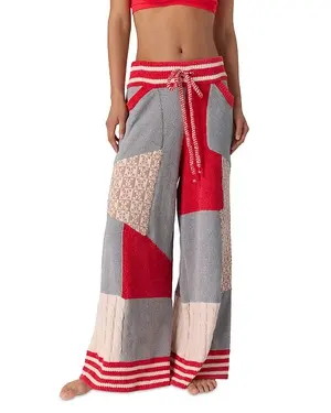 Free People Snow Much Fun Patchwork Drawstring Lounge Pants