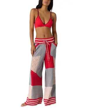 Free People Snow Much Fun Patchwork Drawstring Lounge Pants