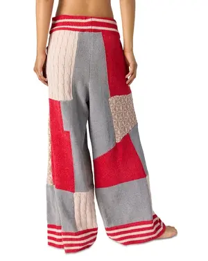 Free People Snow Much Fun Patchwork Drawstring Lounge Pants