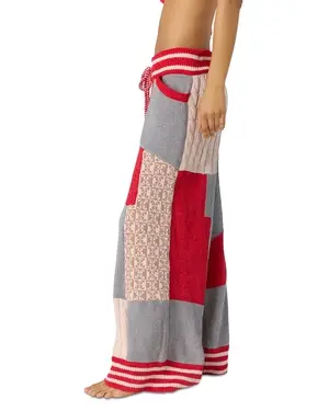 Free People Snow Much Fun Patchwork Drawstring Lounge Pants