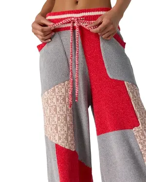 Free People Snow Much Fun Patchwork Drawstring Lounge Pants