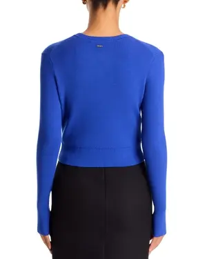 TOCCIN Zoe Ribbed Cropped Cardigan - Lapis