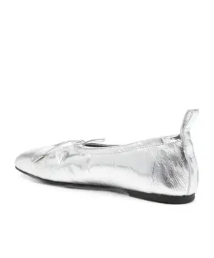 ALOHAS Rosalind Shimmer Leather Ballet Flats - Silver