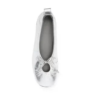 ALOHAS Rosalind Shimmer Leather Ballet Flats - Silver