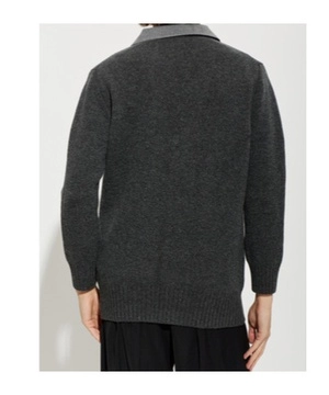 Sacai Double-breasted Panel Cardigan - Gray Black