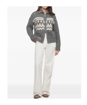 Peserico Fair Isle Zip Knitted Sweater