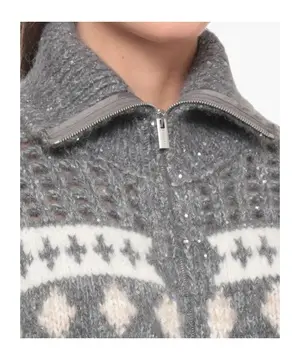 Peserico Fair Isle Zip Knitted Sweater