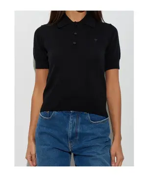 AMI Paris Short-sleeved Knit Polo Shirt