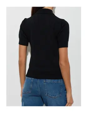 AMI Paris Short-sleeved Knit Polo Shirt