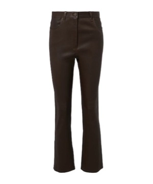 JOSEPH Duke Casual Leather Trousers - Brown