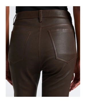 JOSEPH Duke Casual Leather Trousers - Brown