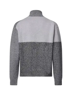Jacquemus Color Block Half Zip Knitted Sweater - Multi-grey