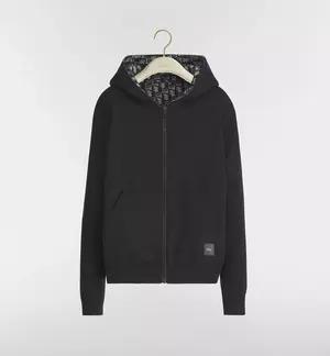 Dior Hooded Zipped Cardigan - Black
