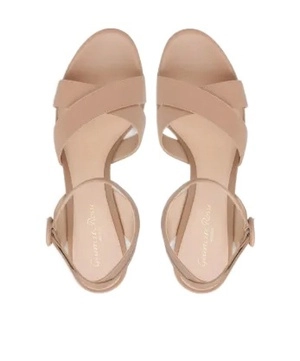 GIANVITO ROSSI 105mm Sabrina Criss-cross Platform Heeled Sandals - Nude